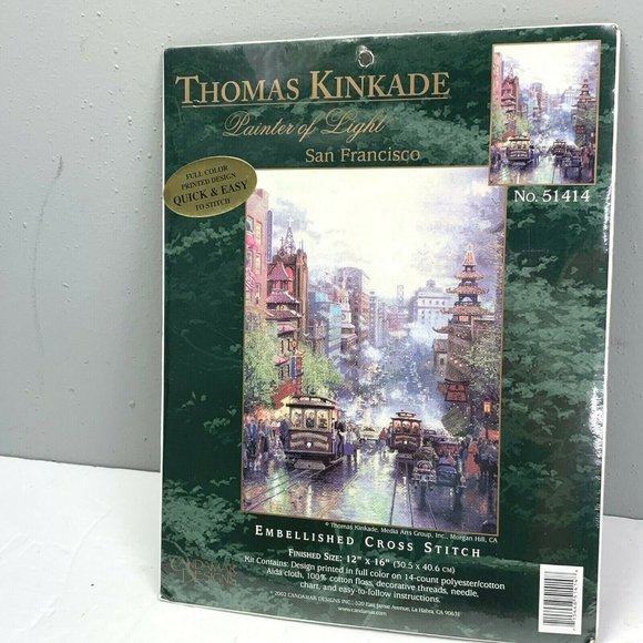 Thomas Kinkade | Art | Thomas Kinkade Embellished Cross Stitch Kit San ...